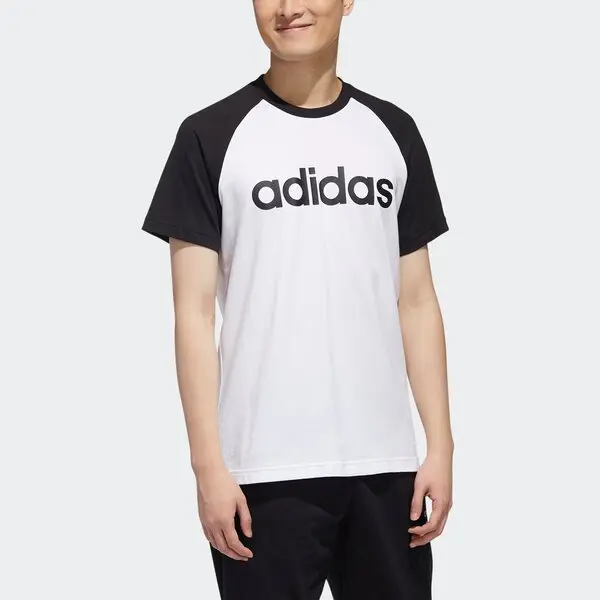 Adidas Neo M Esntl Rgln T Logo Printing Colorblock Sports Short Sleeve