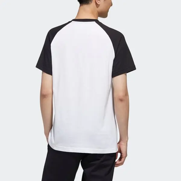 Adidas Neo M Esntl Rgln T Logo Printing Colorblock Sports Short Sleeve