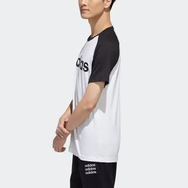 Adidas Neo M Esntl Rgln T Logo Printing Colorblock Sports Short Sleeve