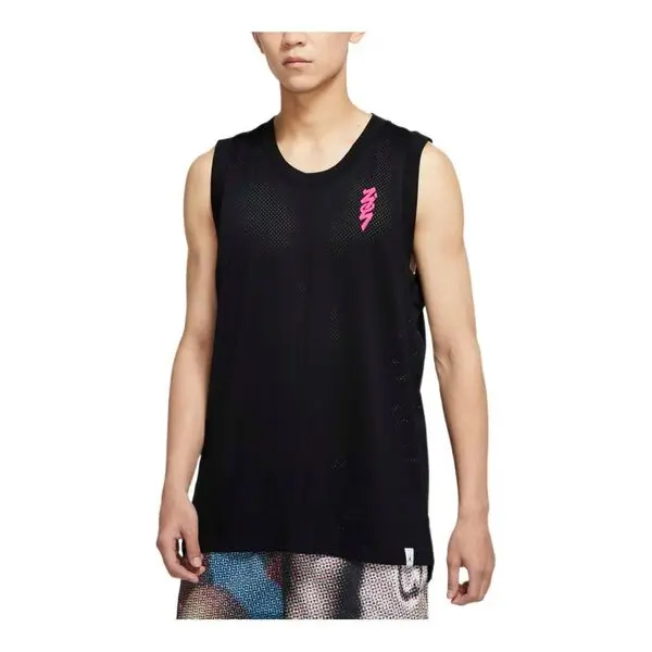 JORDAN Air Pattern Printing Mesh Round Neck Sports Vest - Multi-color