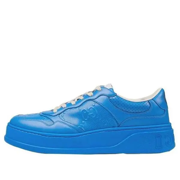 Gucci Embossed Low Top Sneakers - Bright Blue