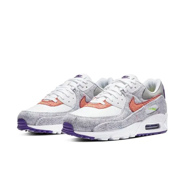 Nike Max 90 Recycled Jerseys Pack Sneakers - Graywhitepurple