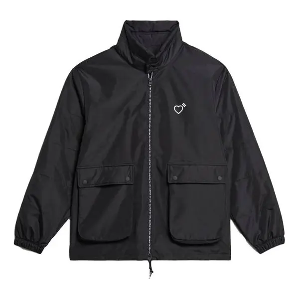 Adidas Originals X Human Made Crossover Embroidered Logo Stand Collar Jacket - Black
