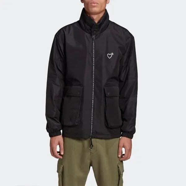 Adidas Originals X Human Made Crossover Embroidered Logo Stand Collar Jacket