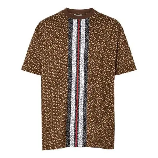 Burberry Monogram Stripe Short Sleeve T-shirt - Brown