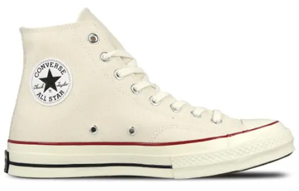 CONVERSE Chuck 70 Hi Parchment Lace Up Sneakers - Parchment/garnet