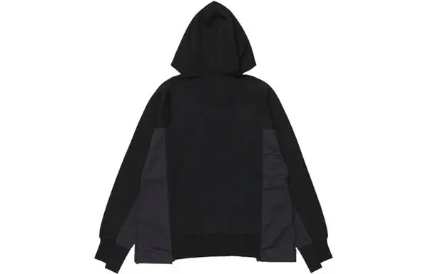 Nike X Sacai Logo Printing Splicing Contrasting Hoodie 'black