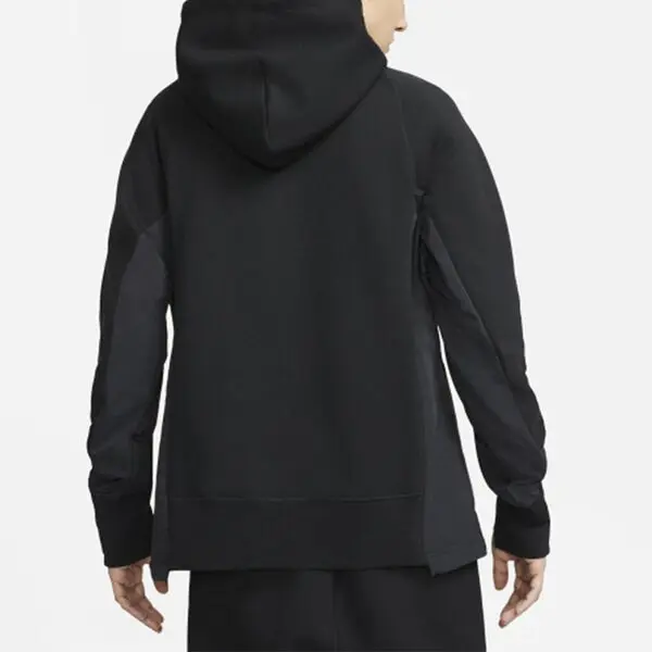 Nike X Sacai Logo Printing Splicing Contrasting Hoodie 'black