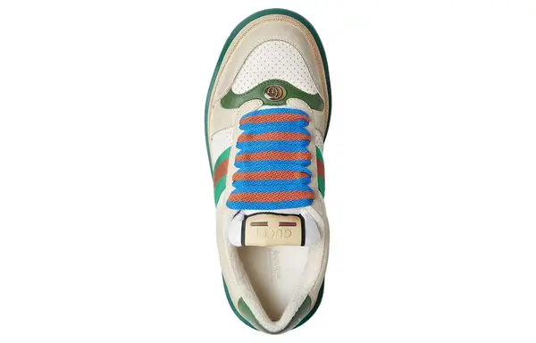 Gucci Screener Gg Leather Sneakers - Beige/green/red