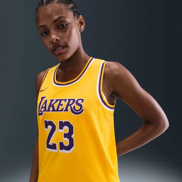 Nike X Nba Los Angeles Lakers Icon Edition Jersey 'lebron James - Yellow/multi-color