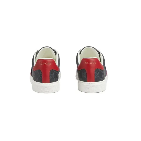 Gucci Ace Monogram Canvas Sneakers - Grey/white/red