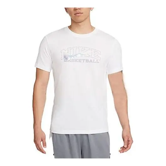 Nike Alphabet Logo Printing Round Neck Short Sleeve White T-shirt - Default Color