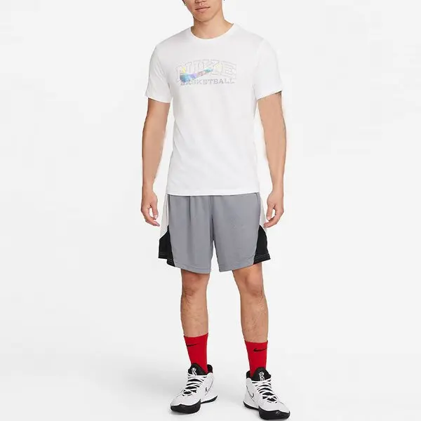 Nike Alphabet Logo Printing Round Neck Short Sleeve White T-shirt - Default Color