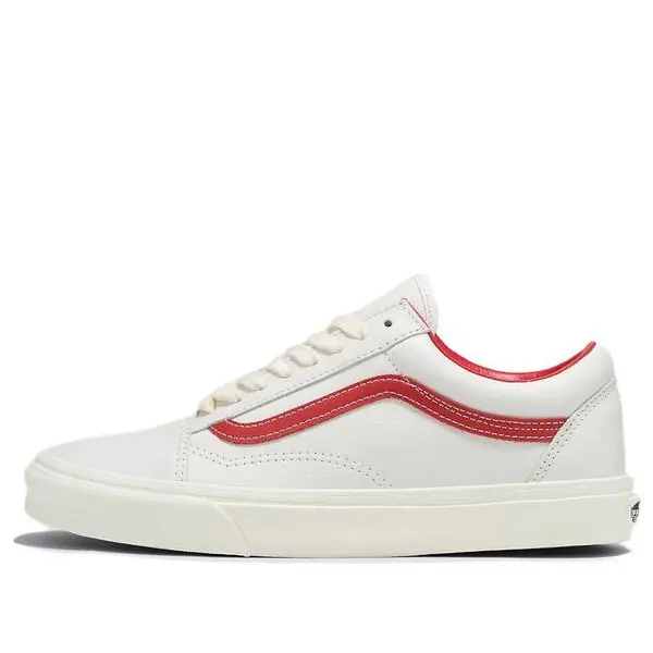 VANS Old Skool Vintage Leather Sneakers - Beige/red