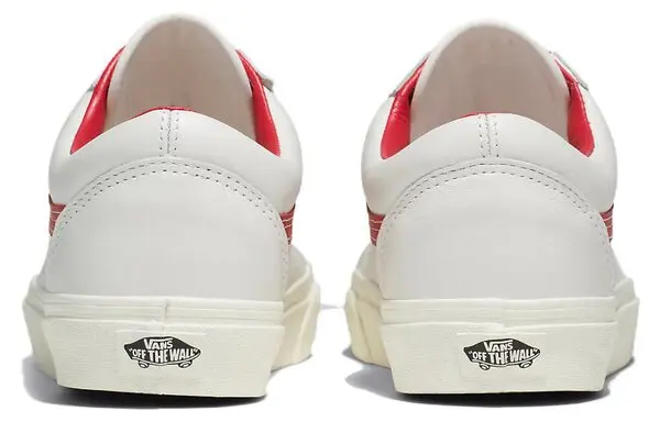 VANS Old Skool Vintage Leather 'cream White Red - Beige/red