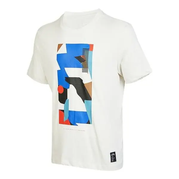 Nike Graphic Round Neck Sports T-shirt 'phantom White Grey - Phantom/white/grey