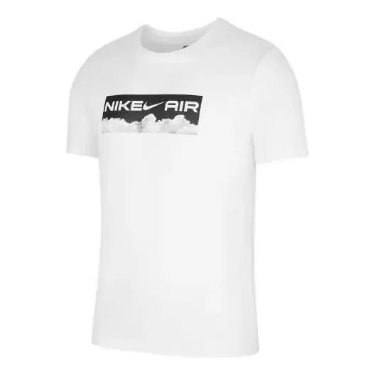 Nike Alphabet Logo Printing Round Neck Pullover Short Sleeve White T-shirt - Multi-color