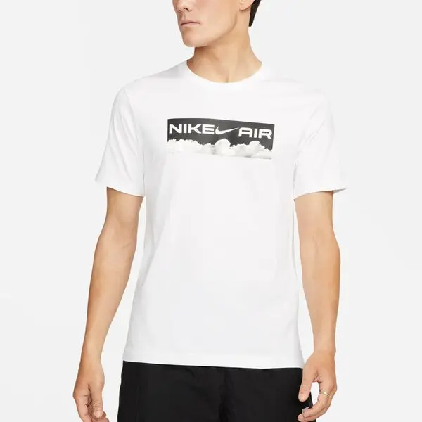 Nike Alphabet Logo Printing Round Neck Pullover Short Sleeve White T-shirt