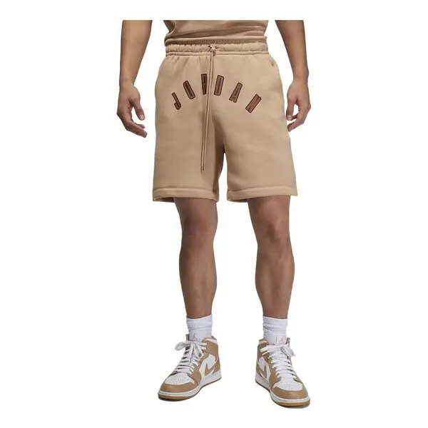 JORDAN Air Flight Mvp Fleece Shorts In Hemp - Hemp/(sail)