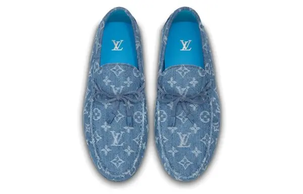 LOUIS VUITTON Monogram Denim Driver Moccasins