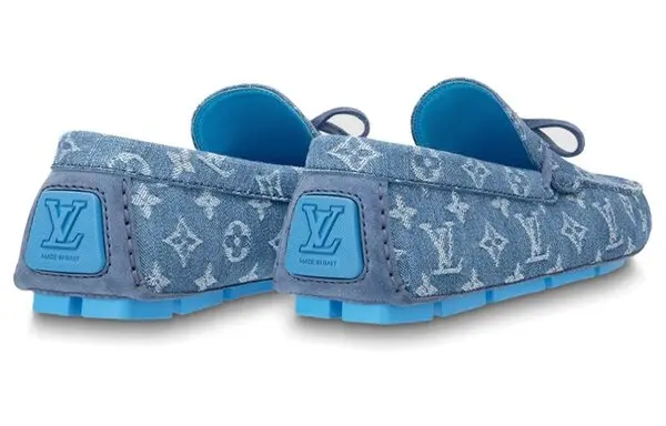 LOUIS VUITTON Monogram Denim Driver Moccasins