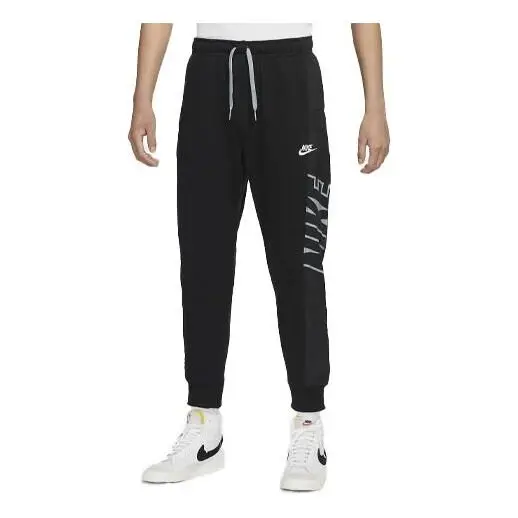 Nike Logo Printing Knit Lacing Bundle Feet Sports Pants/trousers/joggers - Black