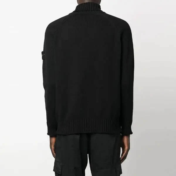 Stone Island Ribbed Turtleneck Sweater - Black