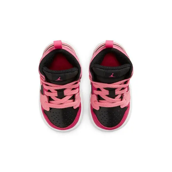 JORDAN 1 Mid Toddler Sneakers - Pink/black