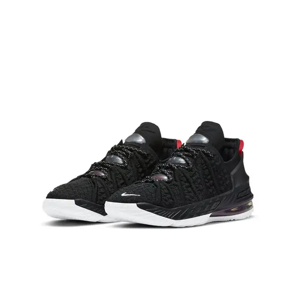 Nike Lebron 18 "university Red" Low Top Basketball Sneakers - Black