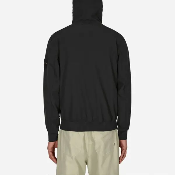 Stone Island Soft Shell Hooded Jacket - Black