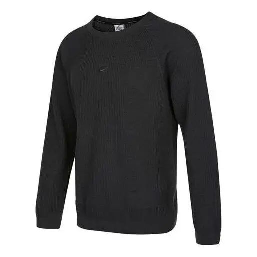 Nike Round Neck Long Sleeve Wool Pullover Sweater - Black