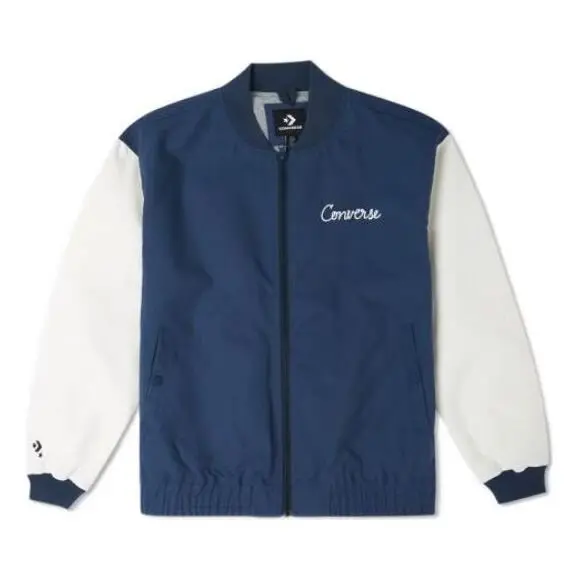 CONVERSE Chain Stitch Woven Jacket Asia Sizing 'blue White - Blue/white