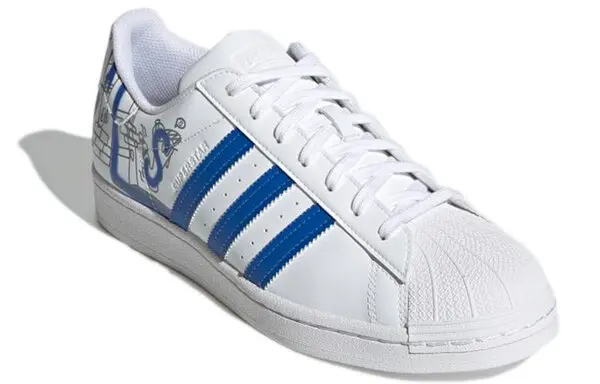 Adidas Originals Superstar Sneakers - White/blue