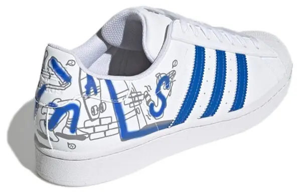 Adidas Originals Superstar Sneakers - White/blue