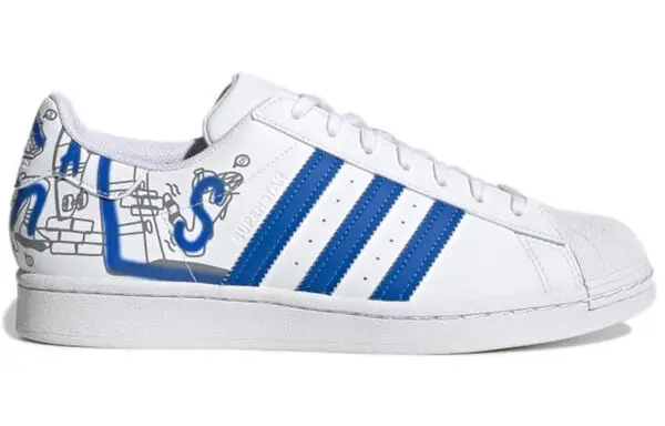 Adidas Originals Superstar Sneakers - White/blue