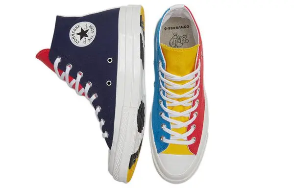 CONVERSE X Golf Wang Chuck 70 High Top Sneakers - Blue/yellow/red