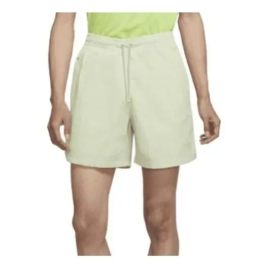 Nike Nai-ke Cha Nai-ke Cha Series Solid Color Breathable Lacing Straight Shorts Light Olive Green Gray - Multi-color