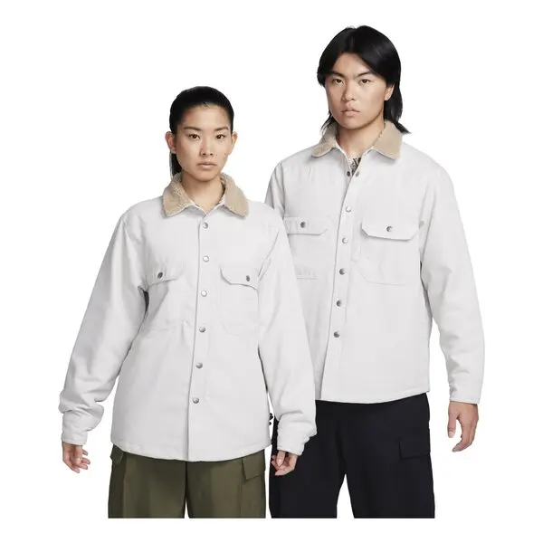 Nike Padded Flannel Shirt Jacket - White