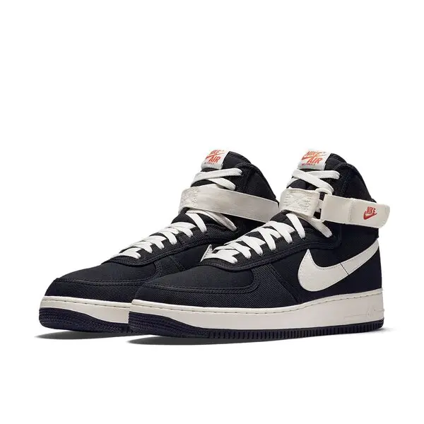 Nike Force 1 High Retro Canvas Sneakers - Black/cream