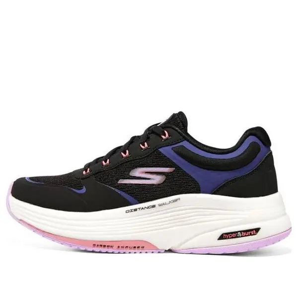 Sketchers Go Walk Distance Walker Athletic Shoes - Black/lavender