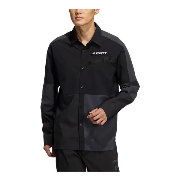 Adidas Cargo Casual Breathable Long Sleeves Shirt Black