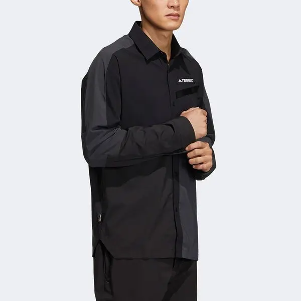 Adidas Cargo Casual Breathable Long Sleeves Shirt Black