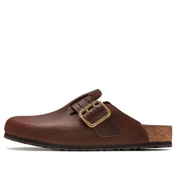 BIRKENSTOCK Boston Bold Natural Leather Clogs - Brown