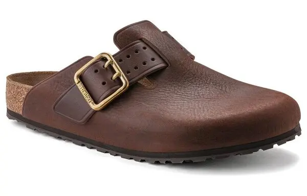 BIRKENSTOCK Boston Bold Natural Leather Clogs - Brown
