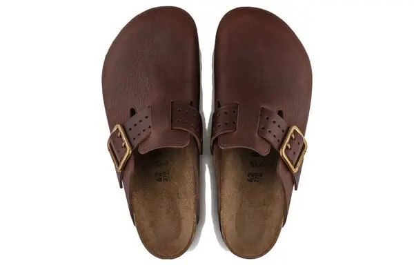 BIRKENSTOCK Boston Bold Natural Leather Clogs - Brown