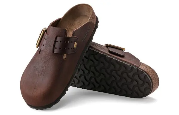BIRKENSTOCK Boston Bold Natural Leather Clogs - Brown