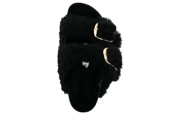 BIRKENSTOCK Arizona Big Buckle Shearling Slides - Black