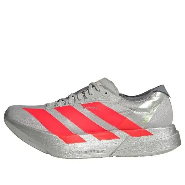 Adidas Adizero Adios Pro 4 Running Sneakers - Silver Metallic/lucid Red