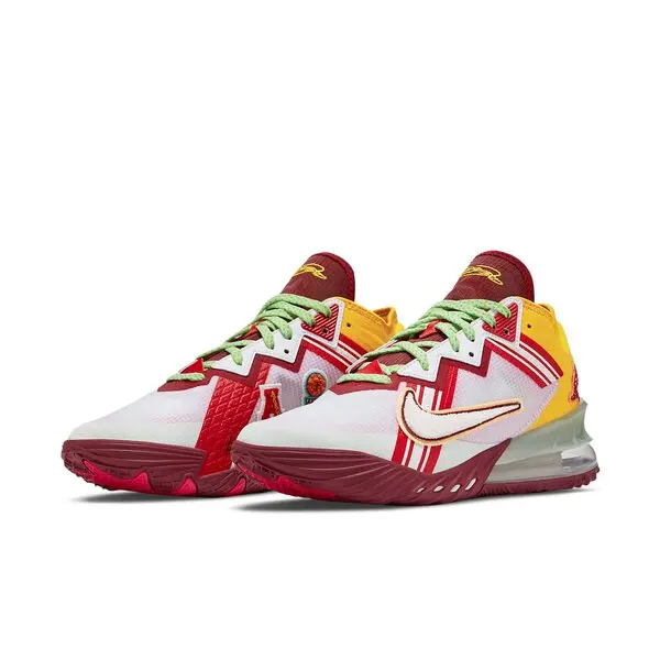 Nike Mimi Plange X Lebron 18 Low Ep 'higher Learning' Sneakers - White/red/yellow