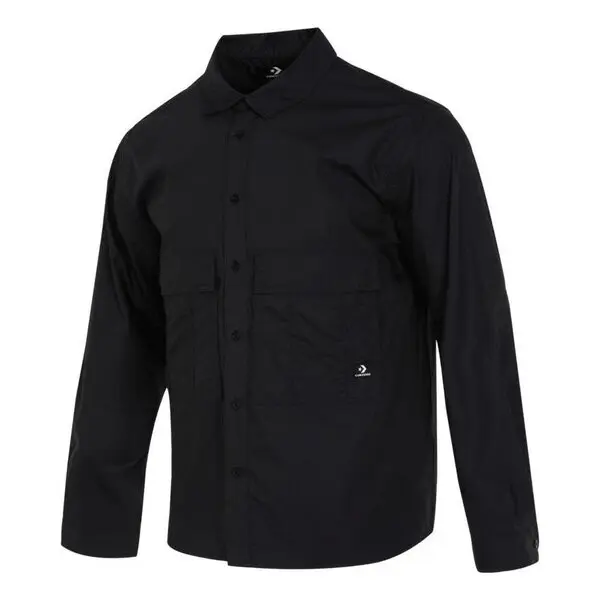 CONVERSE Seasonal Woven Long Sleeve Shirt Asia Sizing - Black
